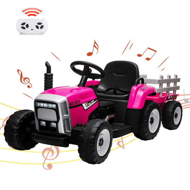 Children's Battery Driven Electric Tractor, Large Manned Toy 12V Ride ...