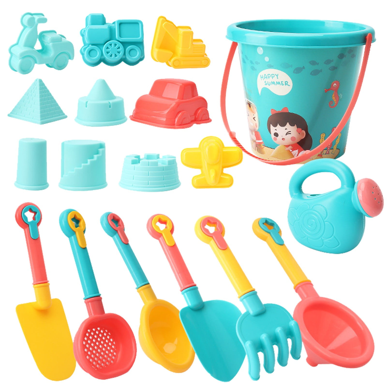 Children's Beach Bucket Digging And Playing Sand Tool Set Sand Pool ...