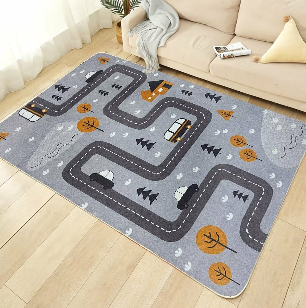 Children's Bedroom Carpets Road Traffic Route Map Rug Living Room ...
