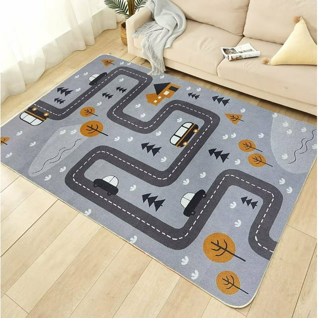 Children's Bedroom Carpets Road Traffic Route Map Rug Living Room ...