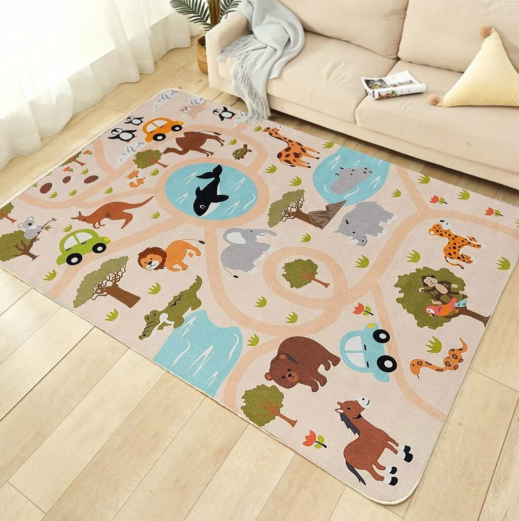 Children's Bedroom Carpets Road Traffic Route Map Rug Living Room ...