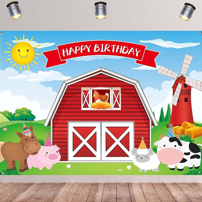 Children's Birthday Party Background 7x5ft, Farm Themed Background ...