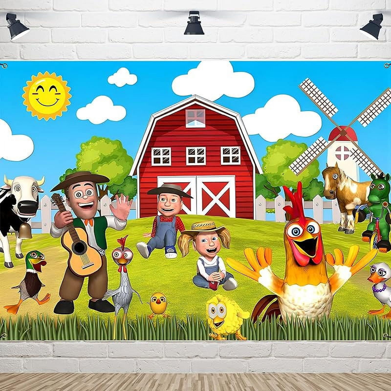 Children's Birthday Party Background 7x5ft, Farm Themed Background ...