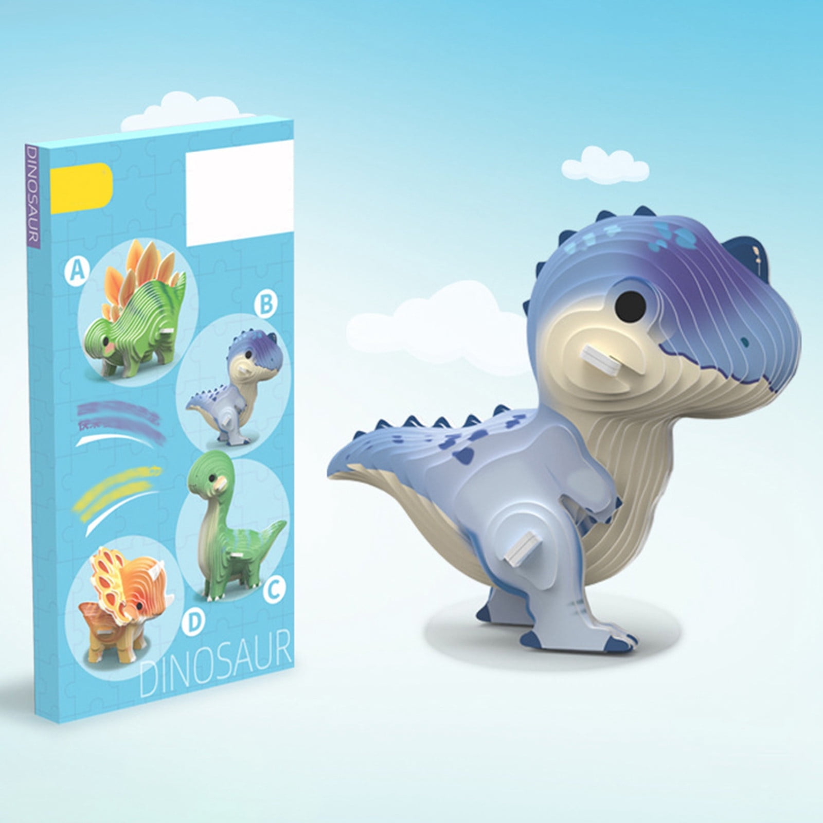 Children's Blind Dinosaur 3D Puzzle DIY Model Early Learning ...