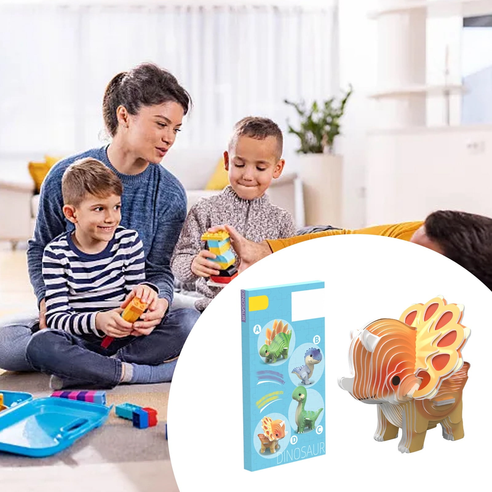 Children's Blind Dinosaur 3D Stereoscopic Puzzle Students DIY Manual ...