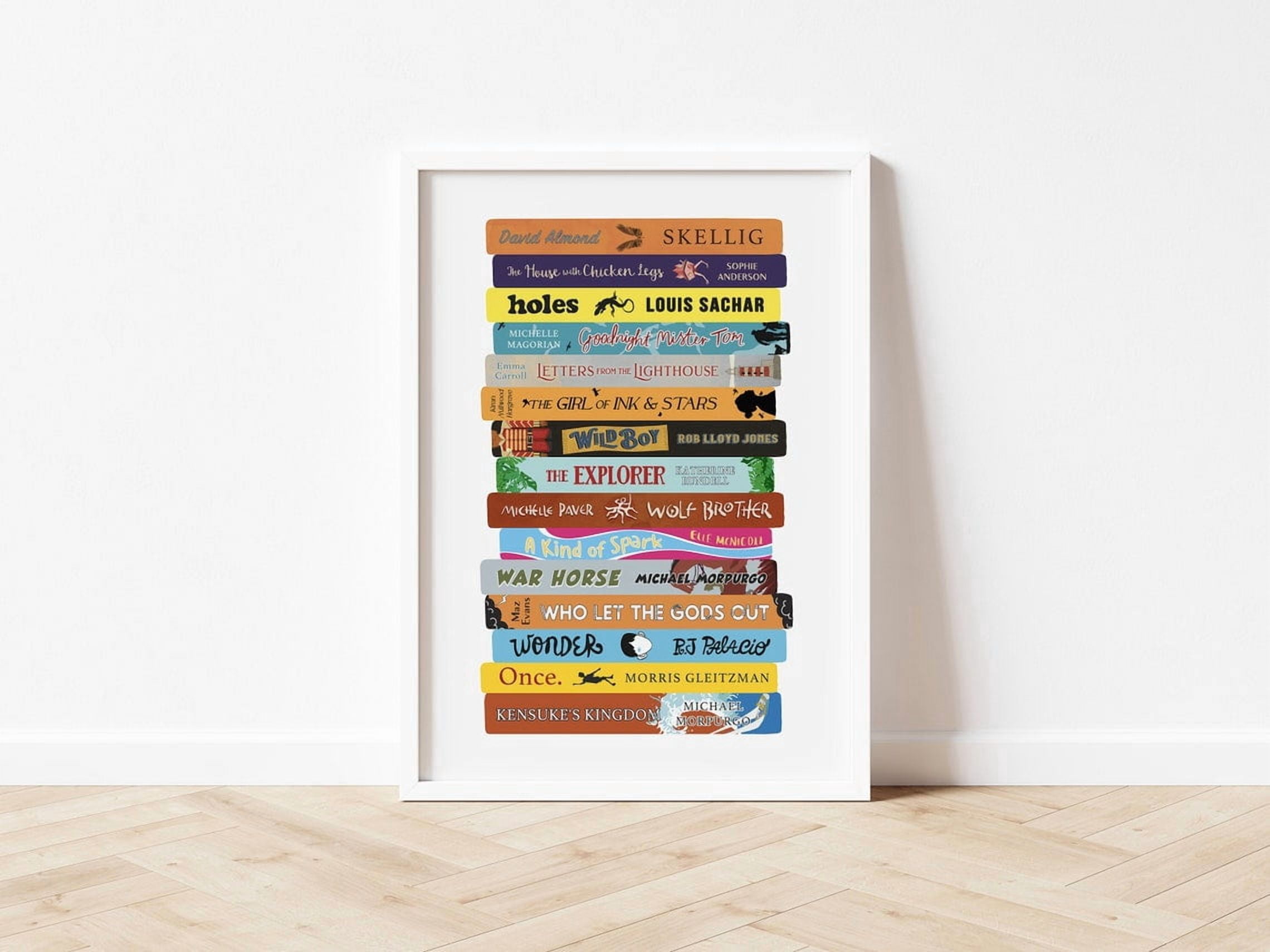 Children’s Book Stack Wall Art Print, Unframed Paper Poster 11x14in ...
