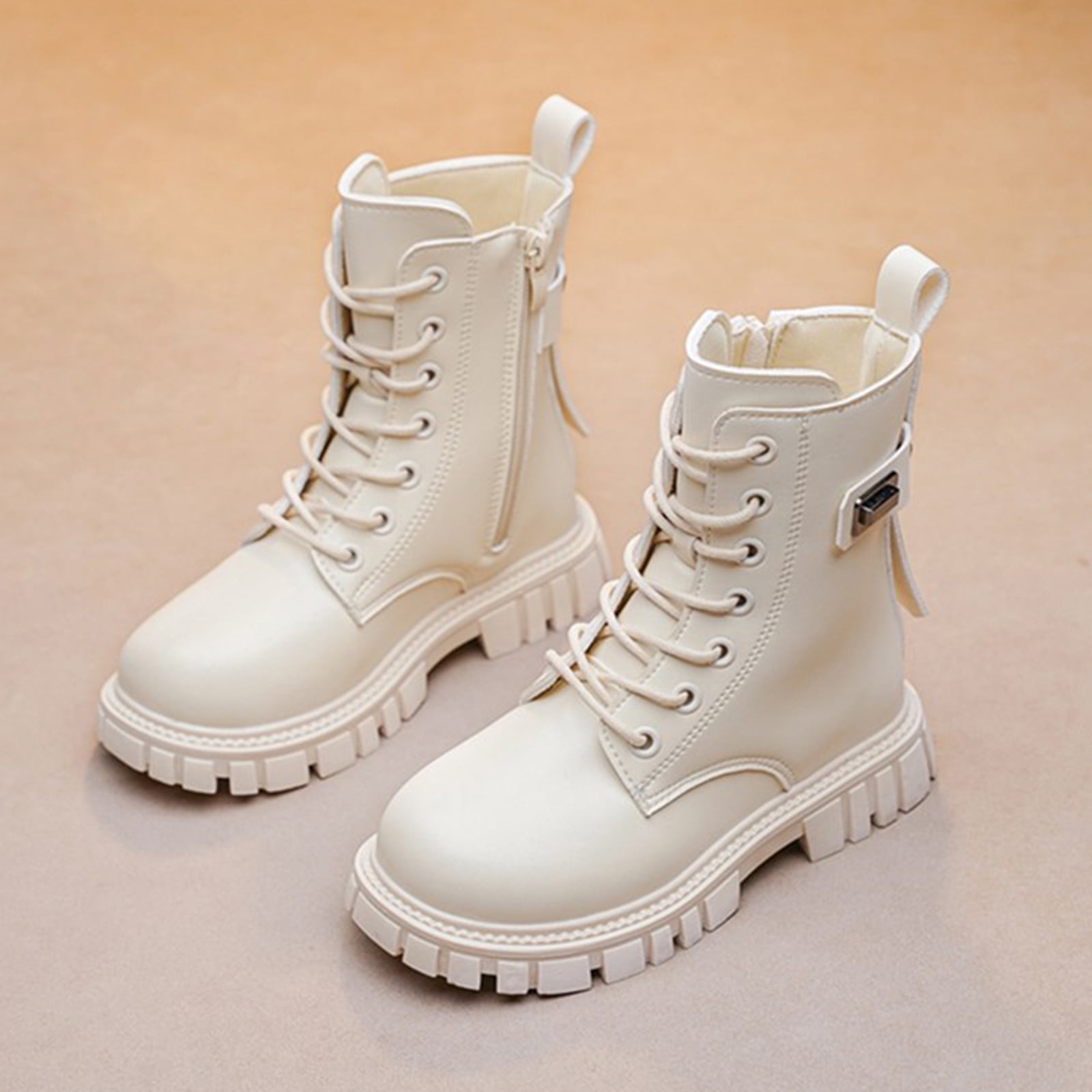 Children's Boots Single Boot British Student Laced Side Zipper Short ...