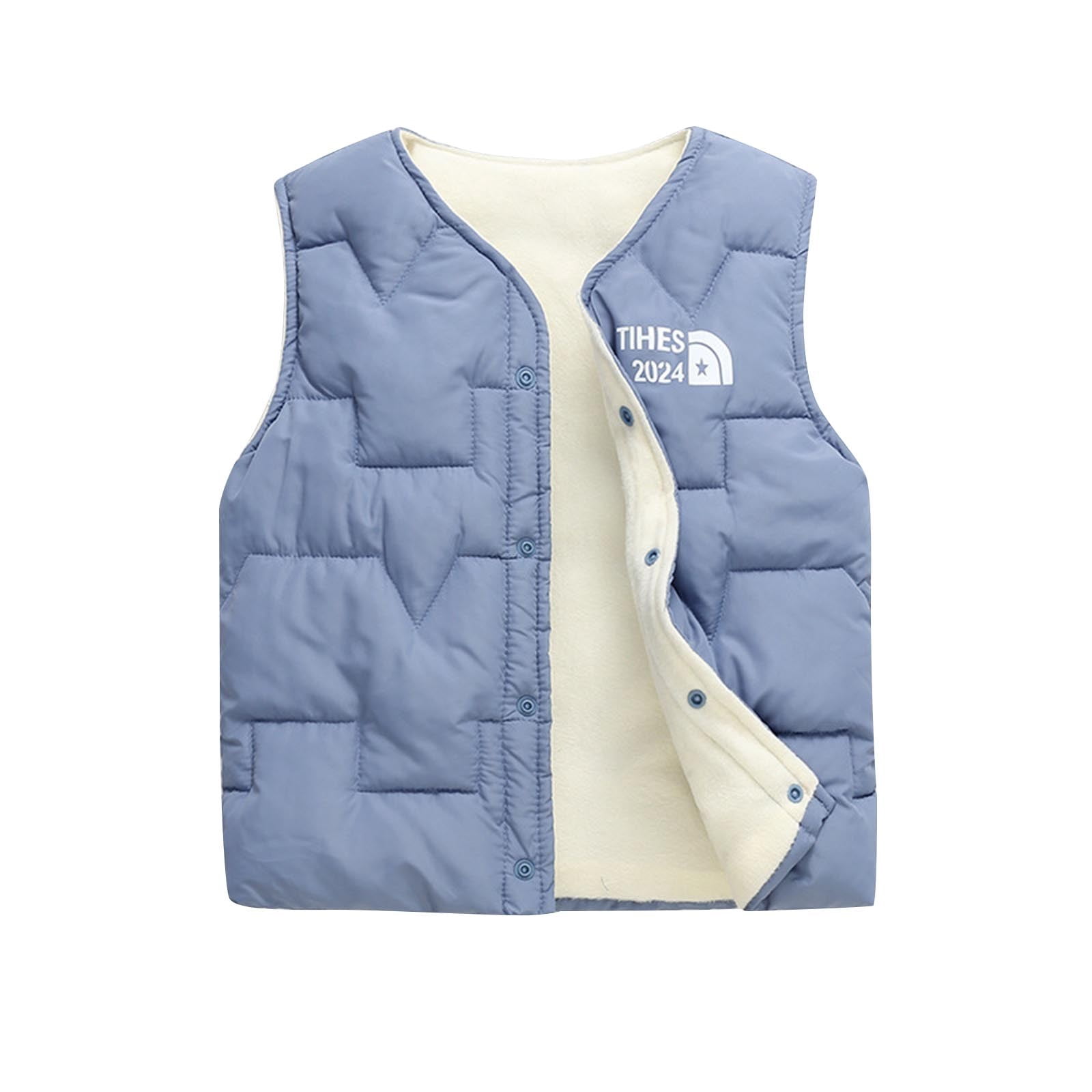 Children's Boys Girls Outerwear Vests Casual Solid Color Sleeveless ...