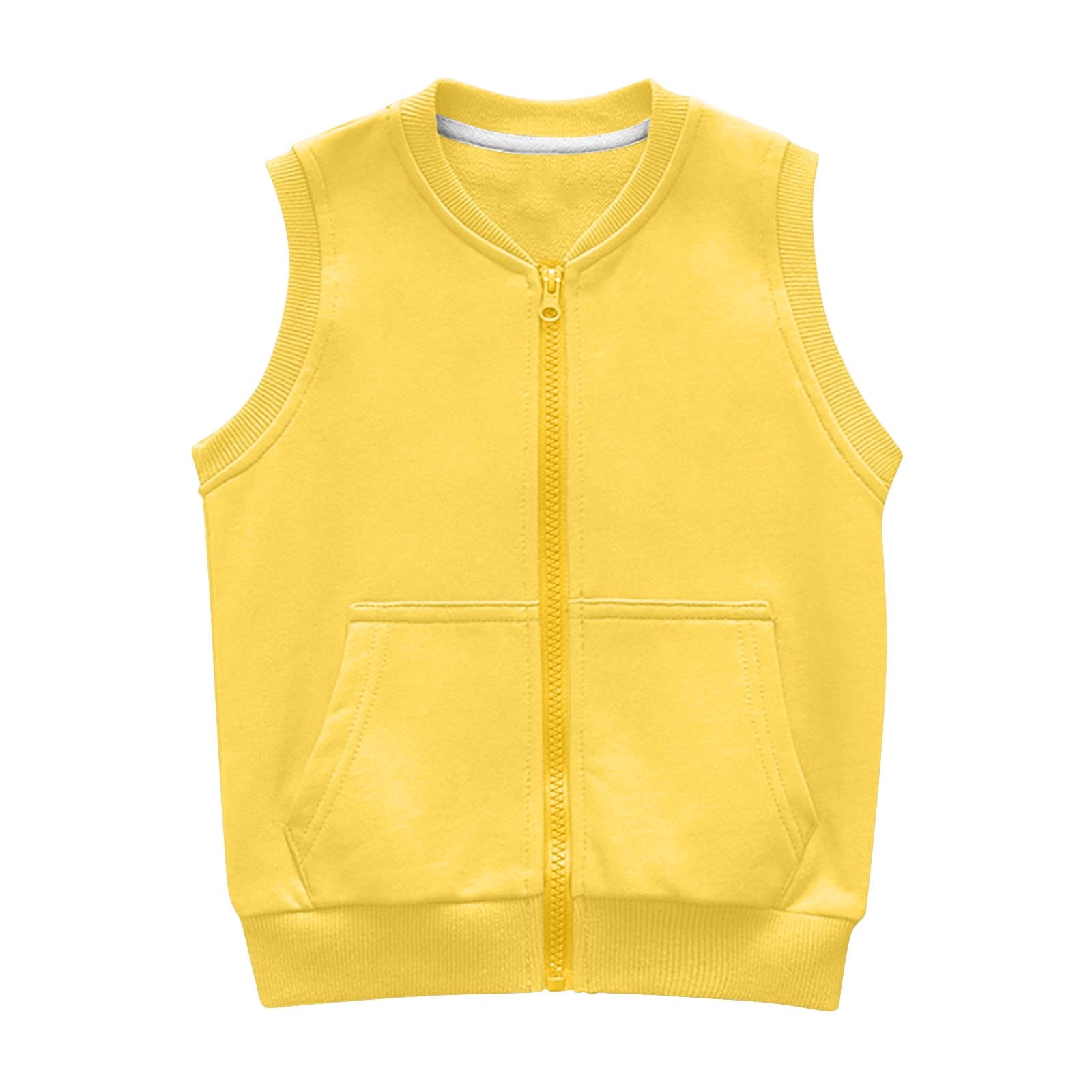 Children's Boys Girls Outerwear Vests Casual Solid Color Sleeveless ...