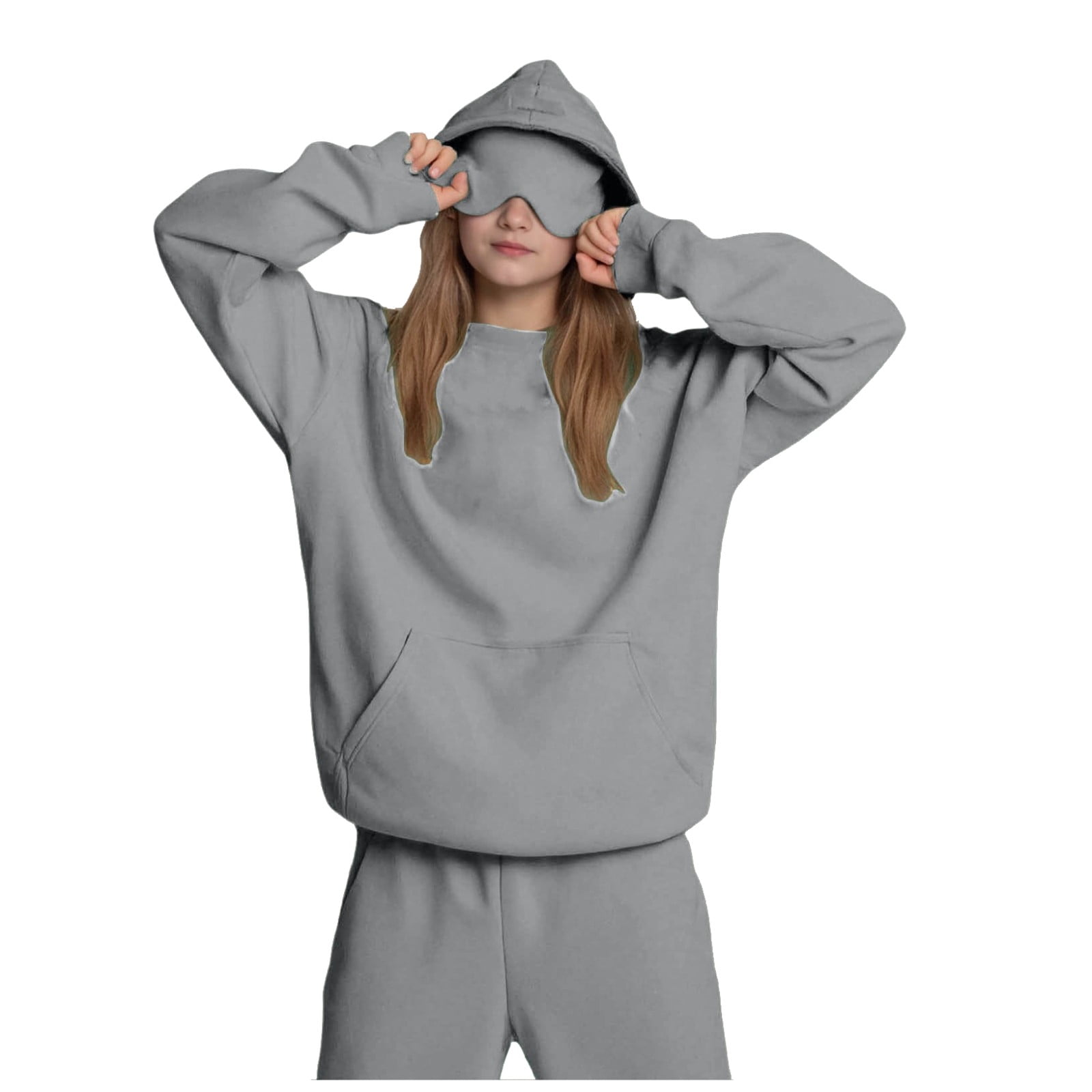 Children's Boys and Girls Hoodies with Eye Mask Casual Loose Long ...