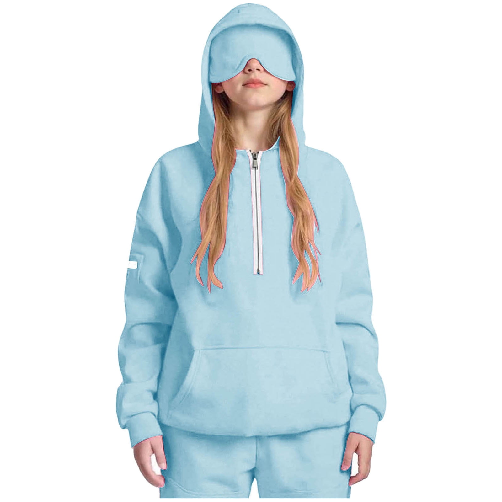 Children's Boys and Girls Hoodies with Eye Mask Casual Loose Long ...