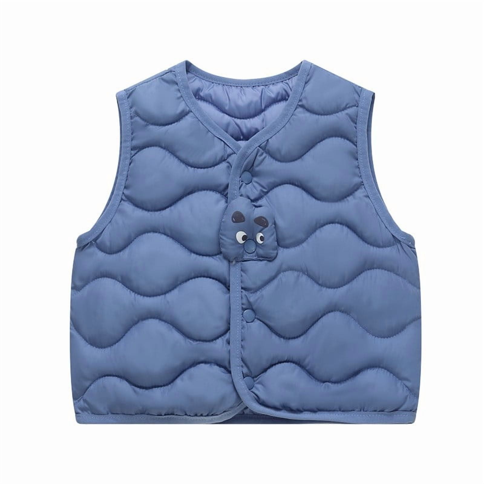 Children's Boys and Girls Outerwear Vests Solid Color Sleeveless ...
