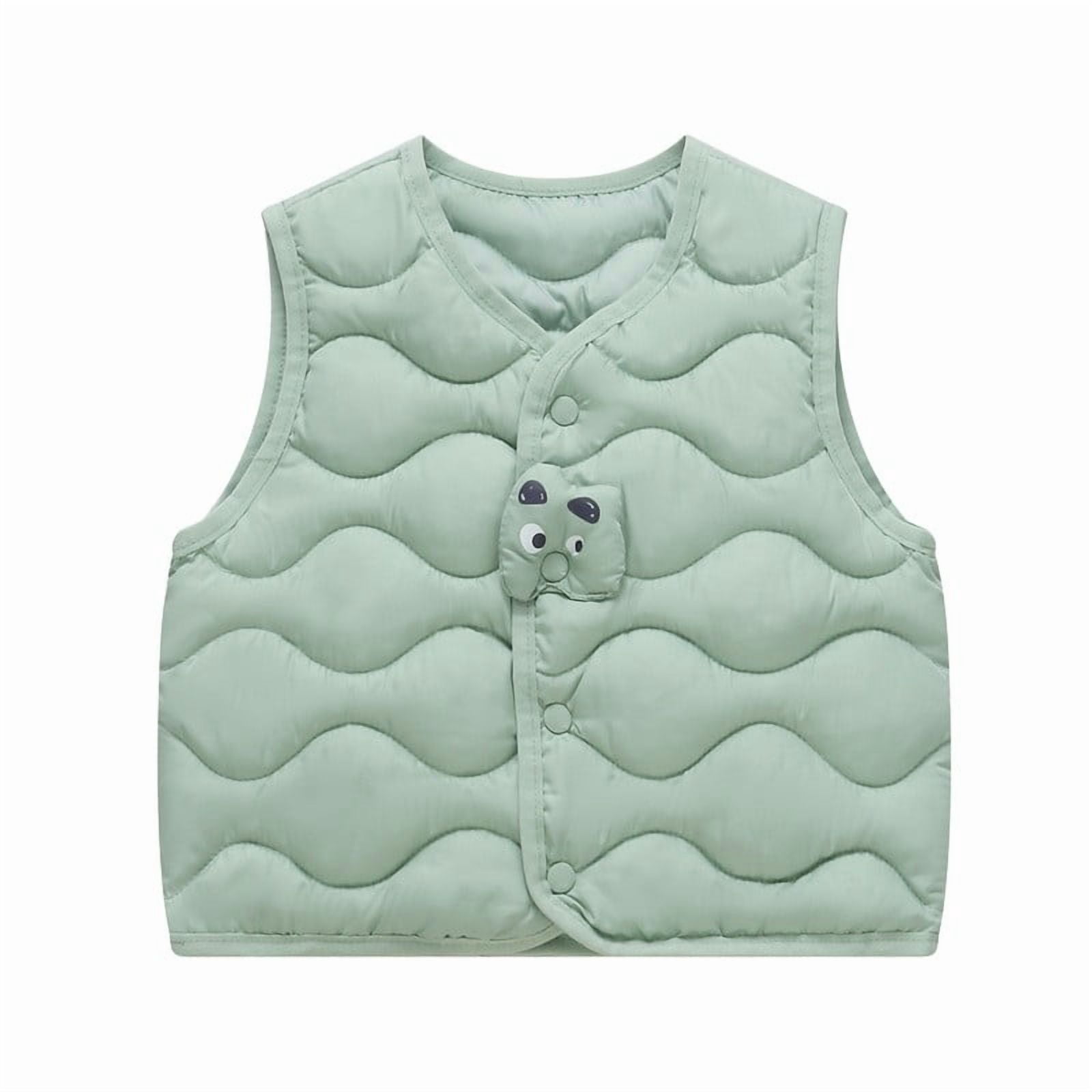 Children's Boys and Girls Outerwear Vests Solid Color Sleeveless ...