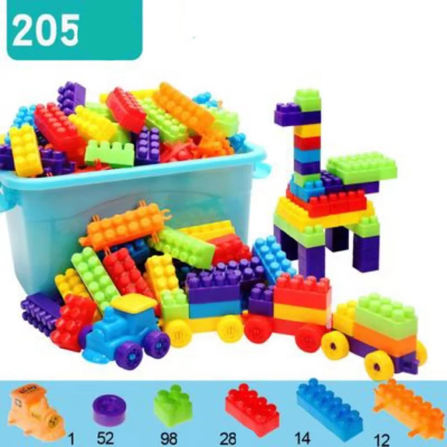 Children's Building Blocks Plastic Assembly Toy Small Train - Walmart.com