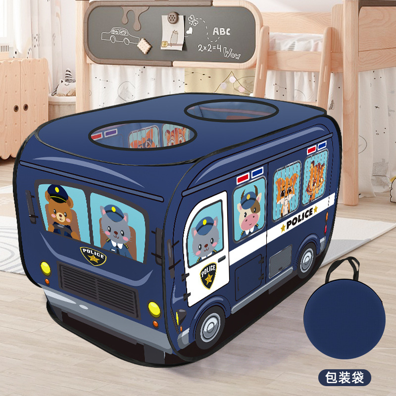 Children’s Cartoon Bus Tent Indoor Automatic Pop-up Skylight No ...