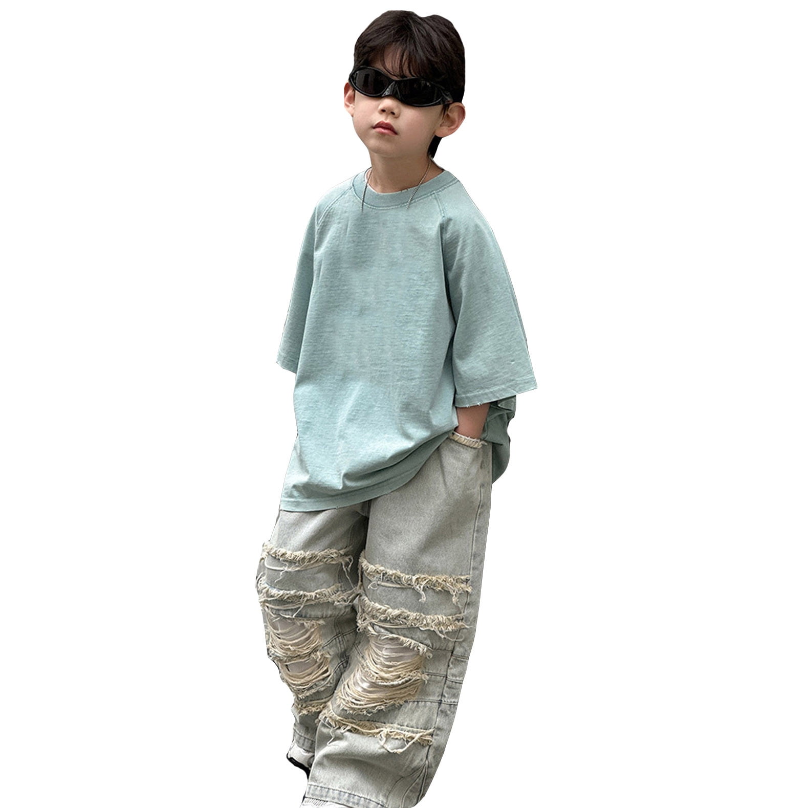 Children's Casual Pant - Boys Relaxed Fit Denim Trousers Straight Leg ...