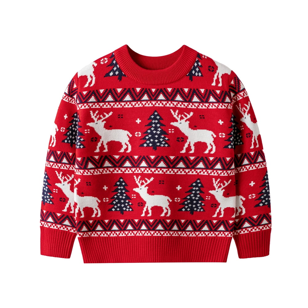 Children's Christmas Sweater Holiday Boys Girls Toddler Knitted Sweater ...