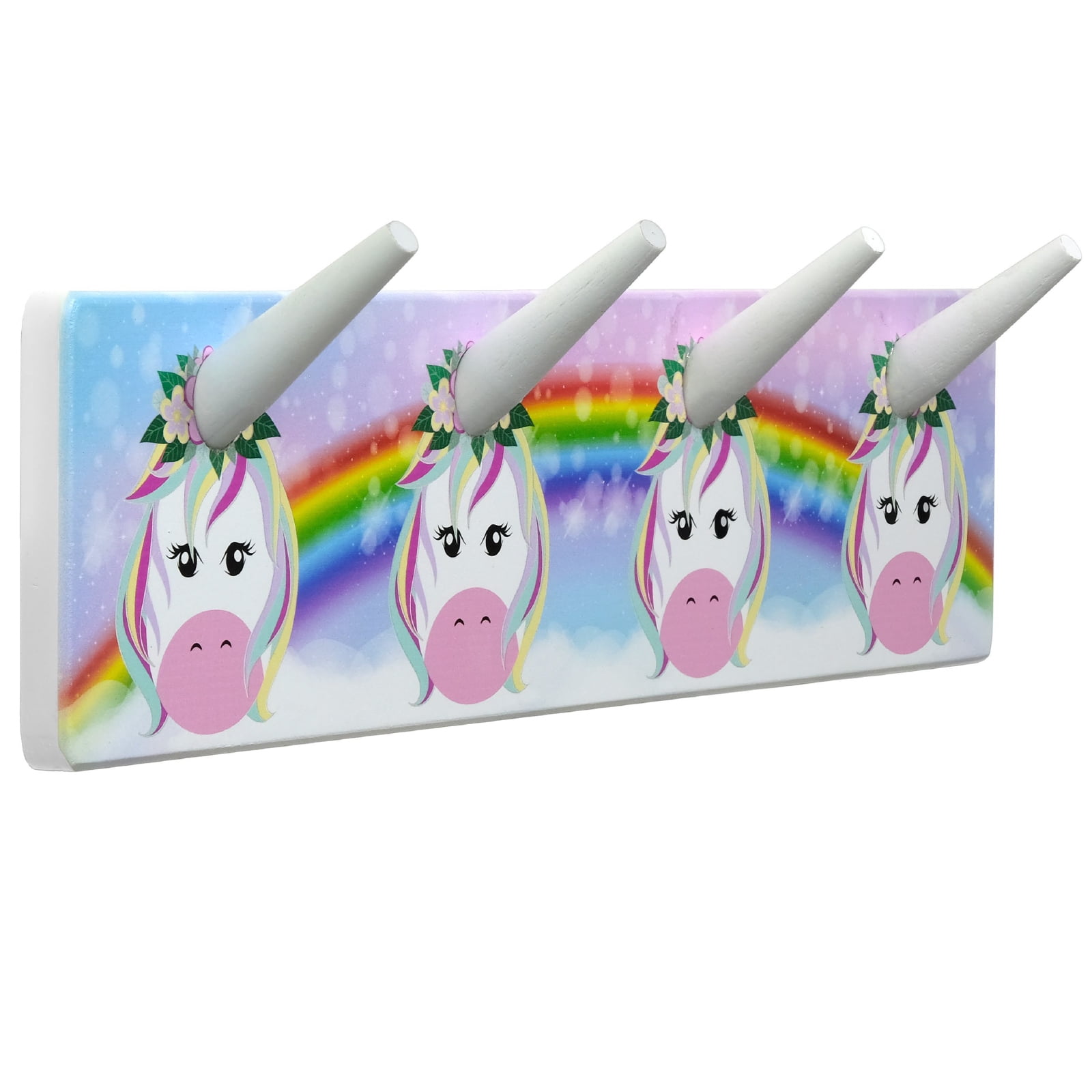 Children’s Colorful Coat Hooks, Elephants or Unicorns, 4 Hooks, Ready ...