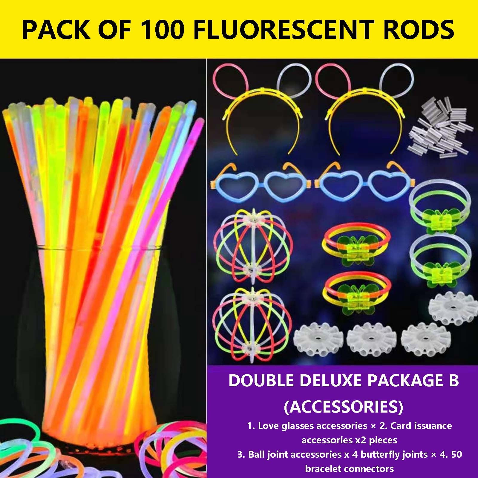 Children's Colorful Light Sticks, Body-Attached Dancing Sticks, 50 Pcs ...