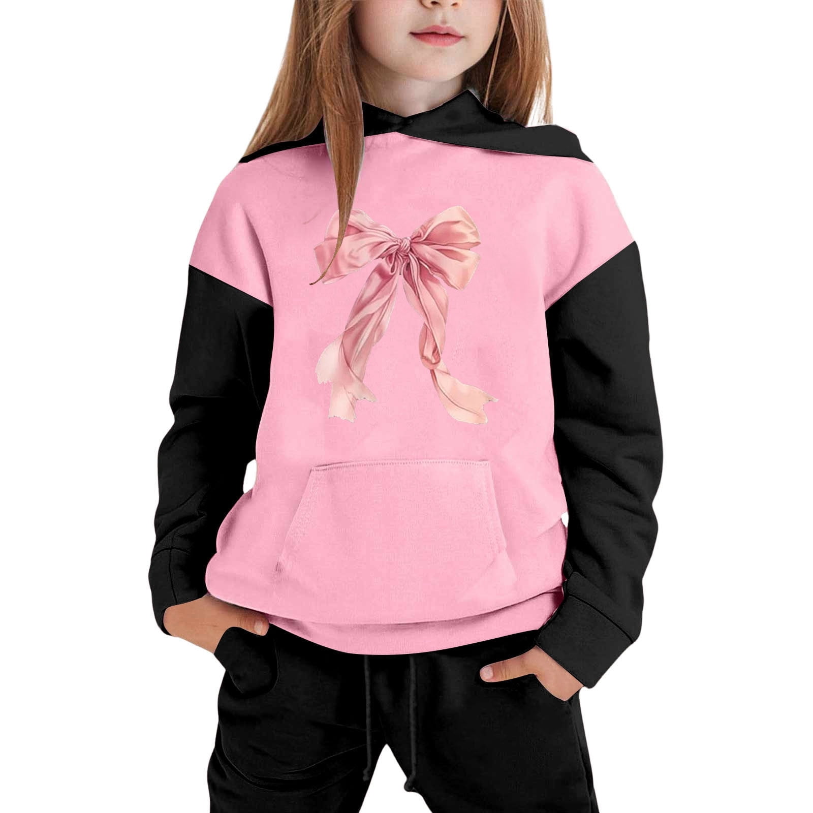 Children's Coloured Sleeved Long Sleeved Hooded Top Hoodie Pant Set ...