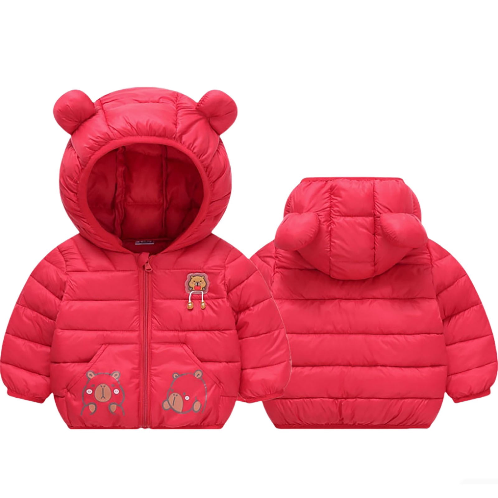 Children's Down Cotton-Padded Clothes, Cartoon Hooded Jackets for Boys ...