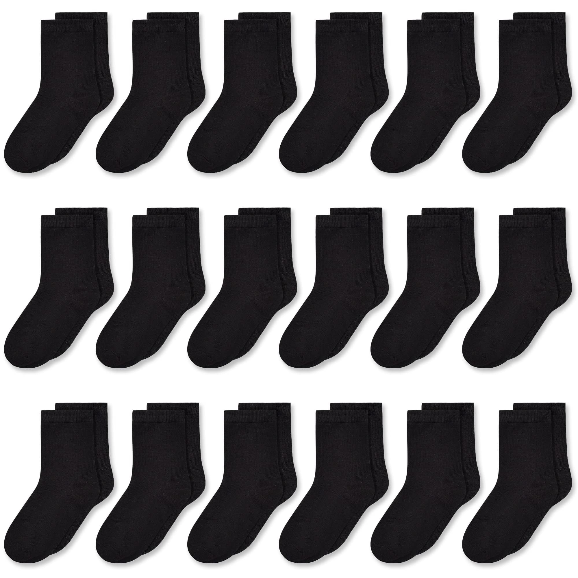 Kid's Mid-Calf Socks,18 Pairs of Boys and Girls Comfortable Breathable ...