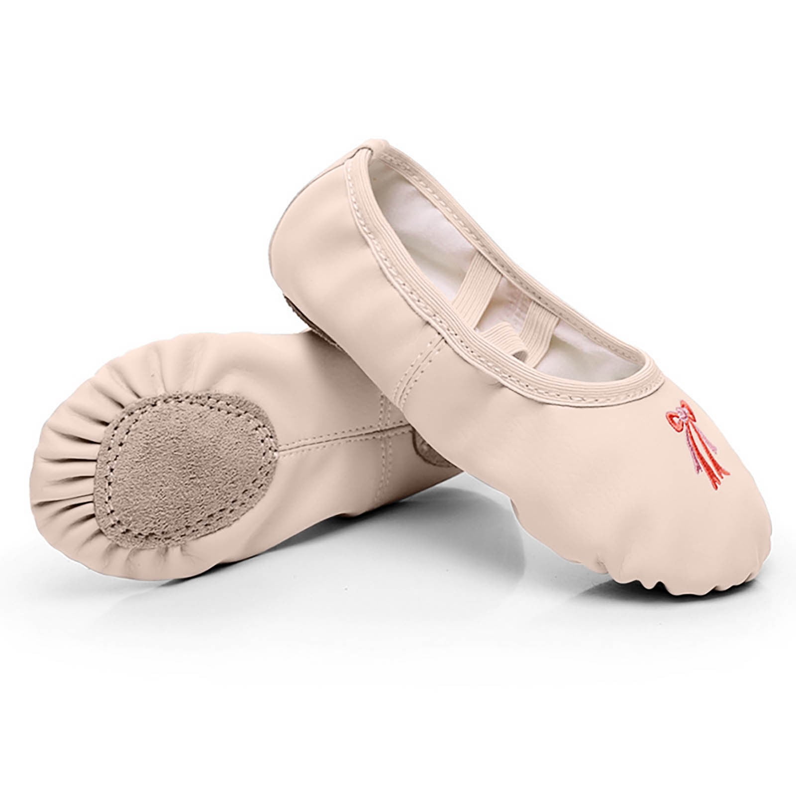 Children's Dance Shoes with Bow Embroidery Soft Sole Practice Shoes Paw ...