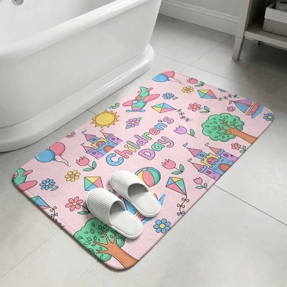 Children's Day Bathroom Rugs Non Slip Washable Bath Mat Absorbent Front ...