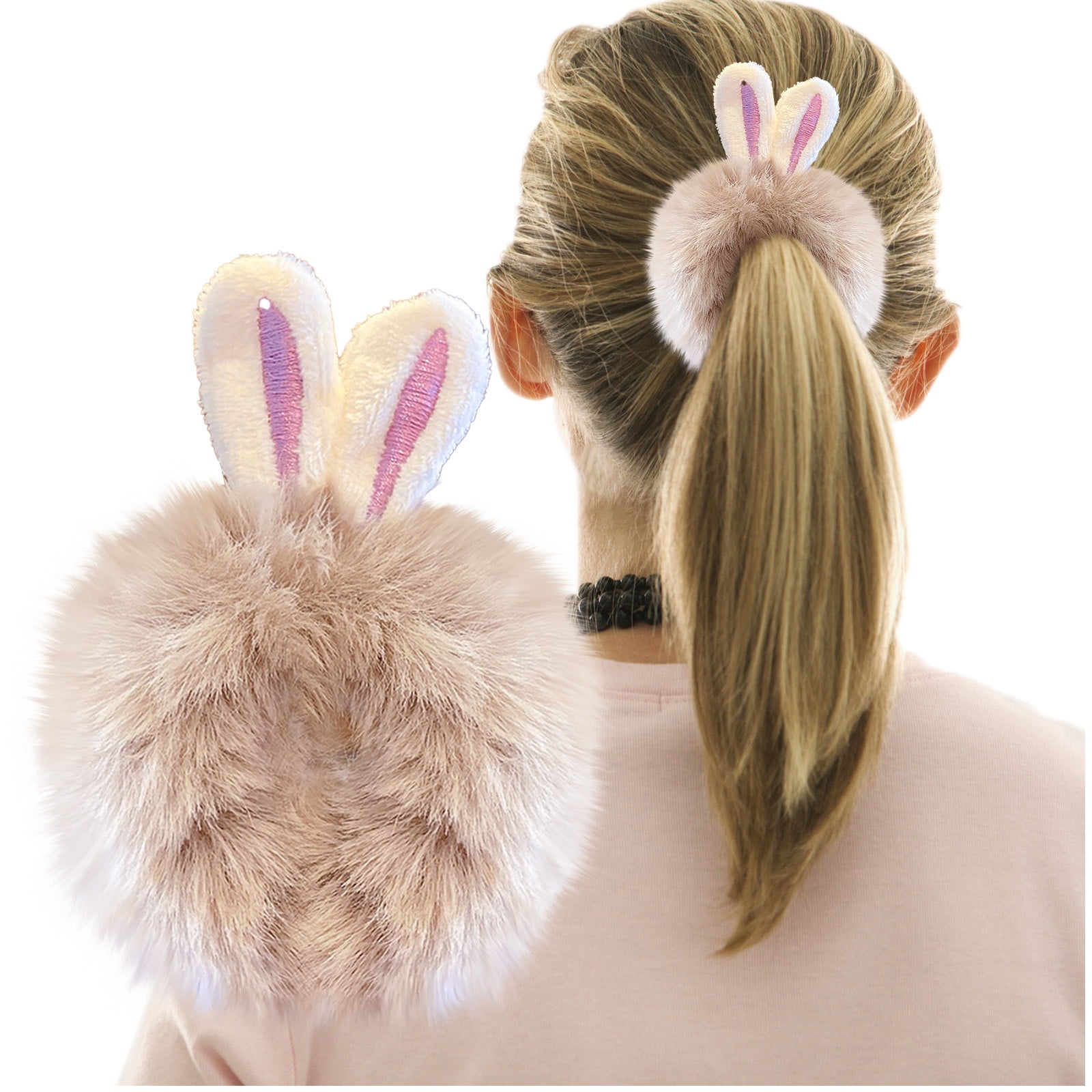 Children's Day Clearance Furry Hair Scrunchies Cute Hair Bands with ...
