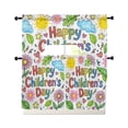 Children's Day Kitchen Curtains Sets 36 Inch Length with Valance ...