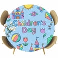Children's Day Round Tablecloth 55-60 Inch Round Fitted Table Cloth ...