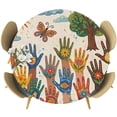Children's Day Round Tablecloth 55-60 Inch Round Fitted Table Cloth ...