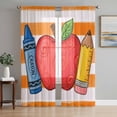 Children's Day Sheer Curtains for Living Room Bedroom Funny Cartoon ...