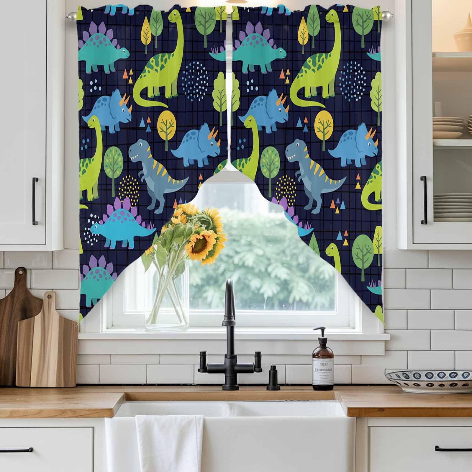 Children's Day Swag Curtain Valance for Windows, Cartoon Green ...