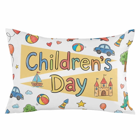 Children's Day Throw Pillow Cover 16 x 24 Inch Decorative Pillow Cover ...