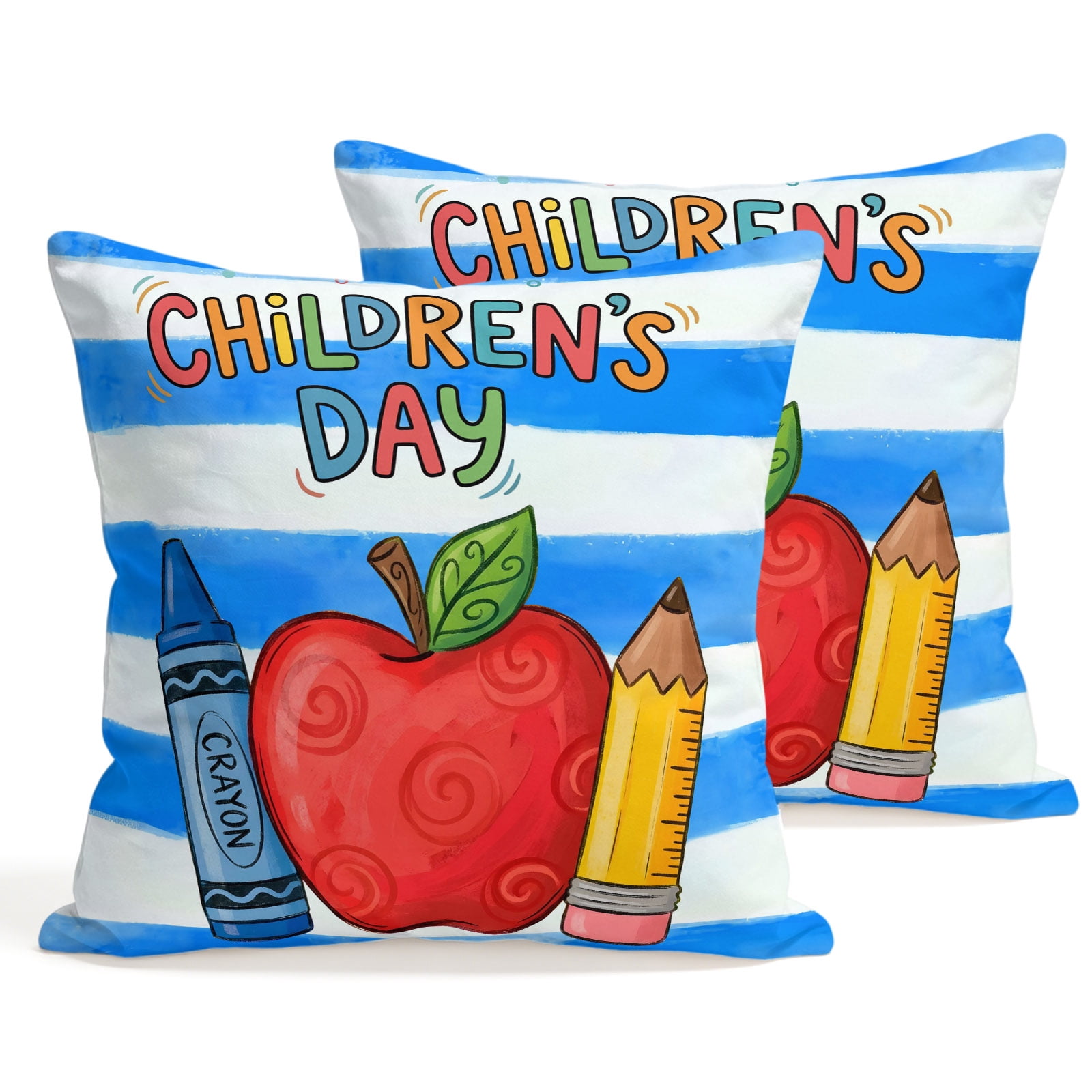 Children's Day Throw Pillow Covers 18 x 18 Inch Pillow Covers Set of 2 ...