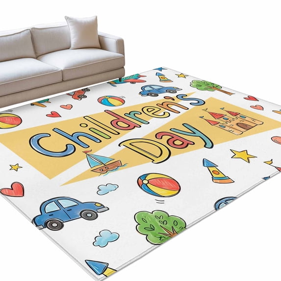 Children's Day Washable Rug 6x9 Area Rug for Living Room Bedroom Non ...