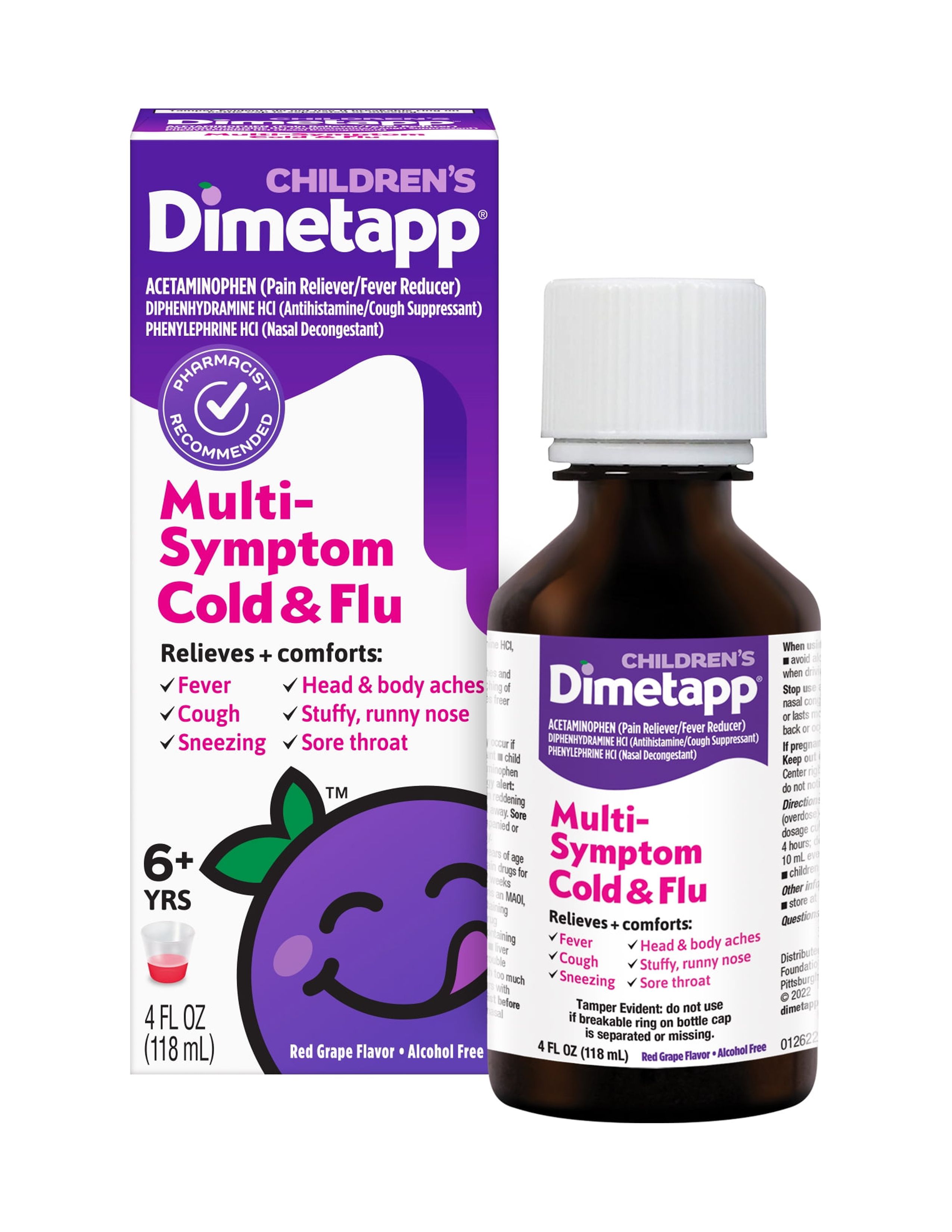 Dimetapp Children's Cold & Allergy Congestion-Fighting Formula, Grape ...