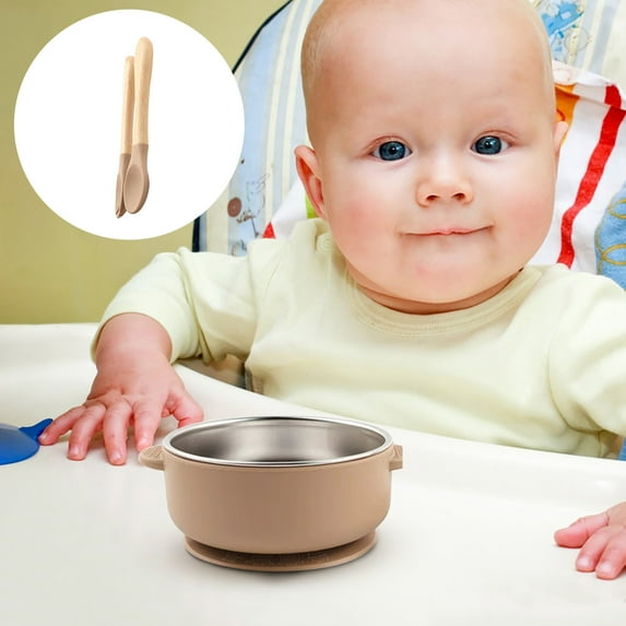 Children's Dinnerware Set, Baby Food Bowl with Stainless Steel Inner ...