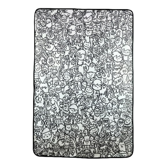 Children's Drawing Blanket Kids Doodle Lamb Blanket Washable Art Canvas ...