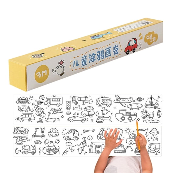 Children's Drawing Paper Sticky Drawing Roll Paper DIY Wall Coloring ...