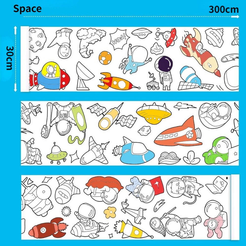 Children's Drawing Roll DIY Coloring Paper Roll Color Filling Paper ...