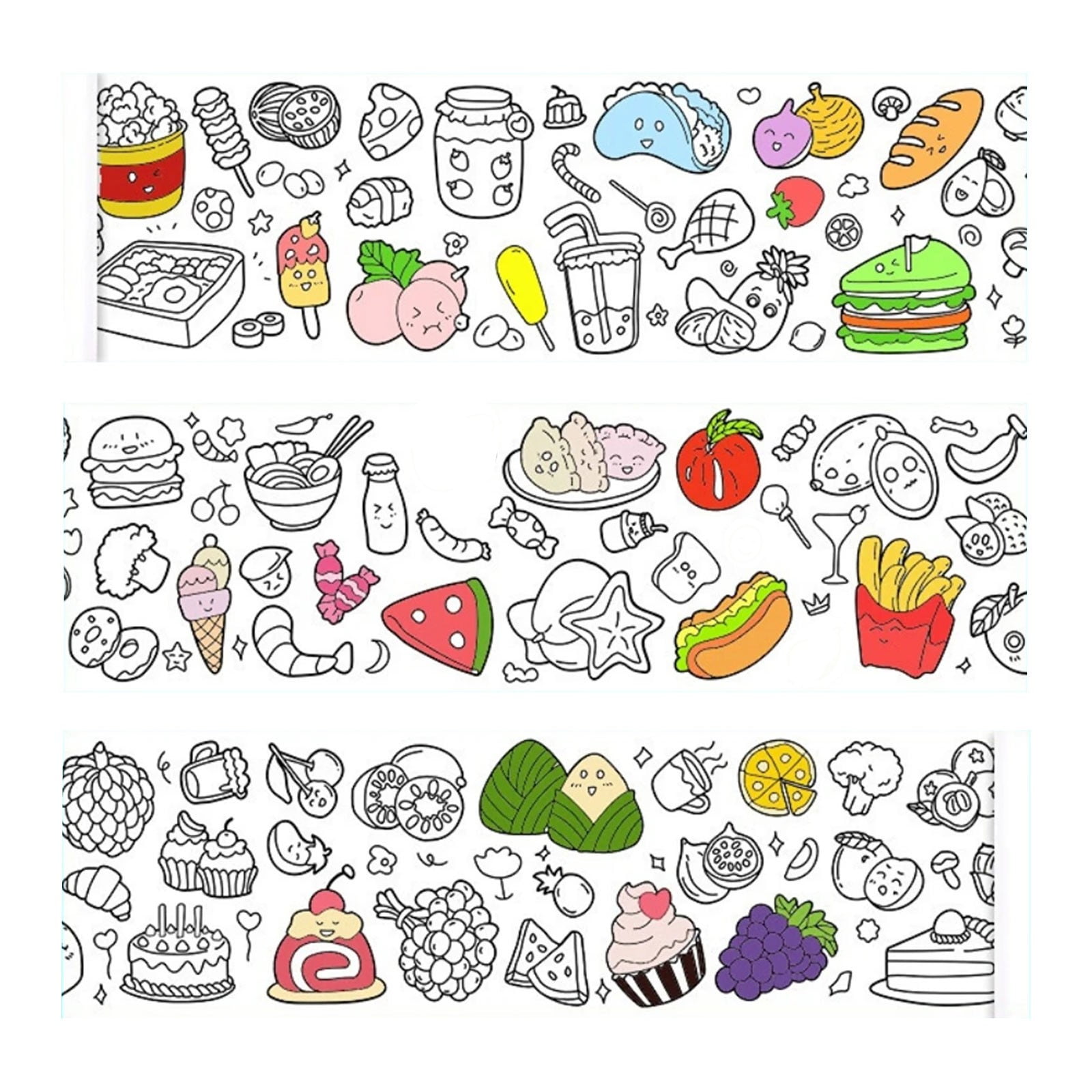 Children's Drawing Roll DIY Coloring Paper Roll Color Filling Paper ...