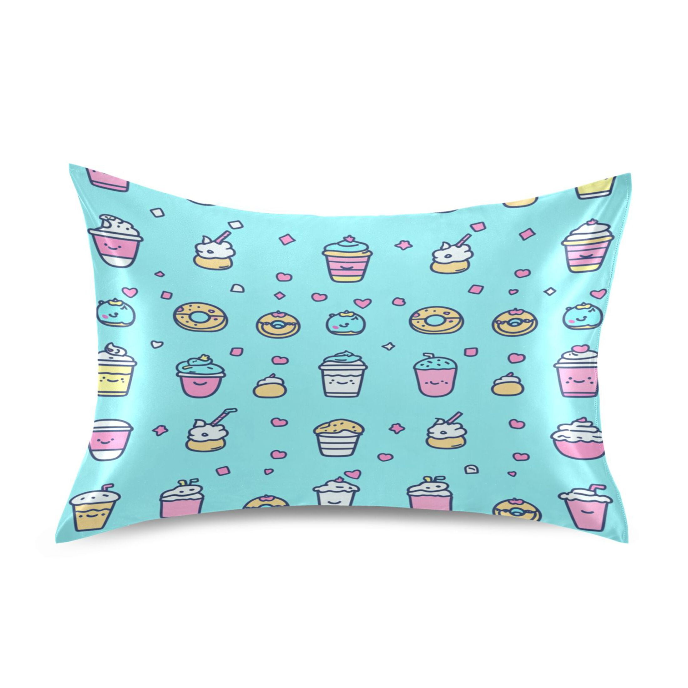 Children's Drawings Food Pattern Queen Size Pillowcase Silky Smooth ...