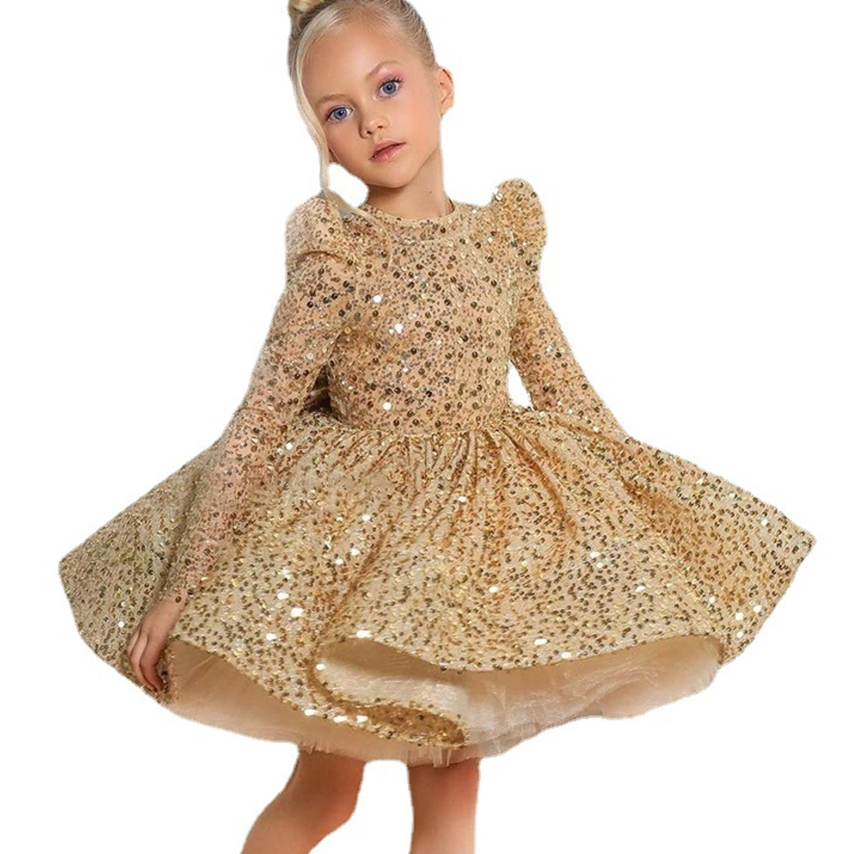 Children's Dress Host Puff Yarn Baby Girl's Birthday Princess Dress ...