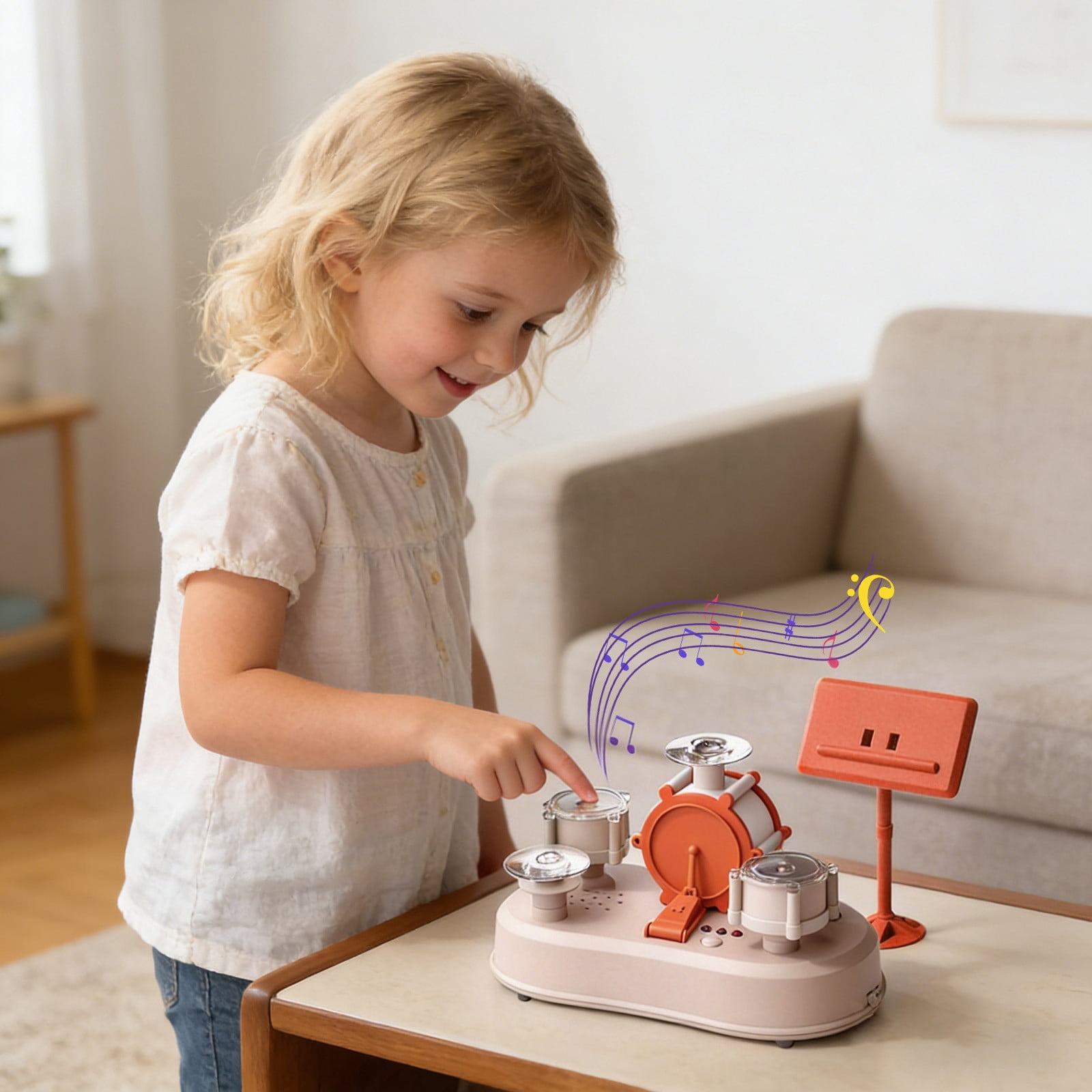 Children's Drums Electronic Finger Drum Mini Portable Desktop Drum Pad ...