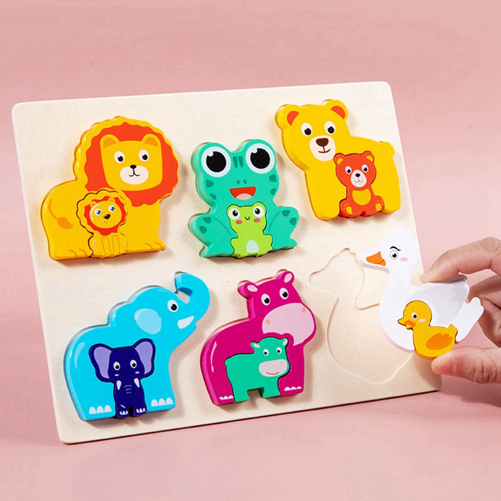 Children's Early Education Animal Fruit Pairing Puzzle Board ...