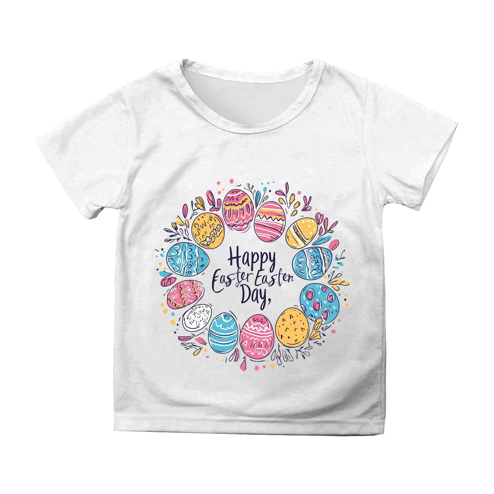 Children's Easter Shirts Toddler Girls Cute Easter Eggs Printed T ...