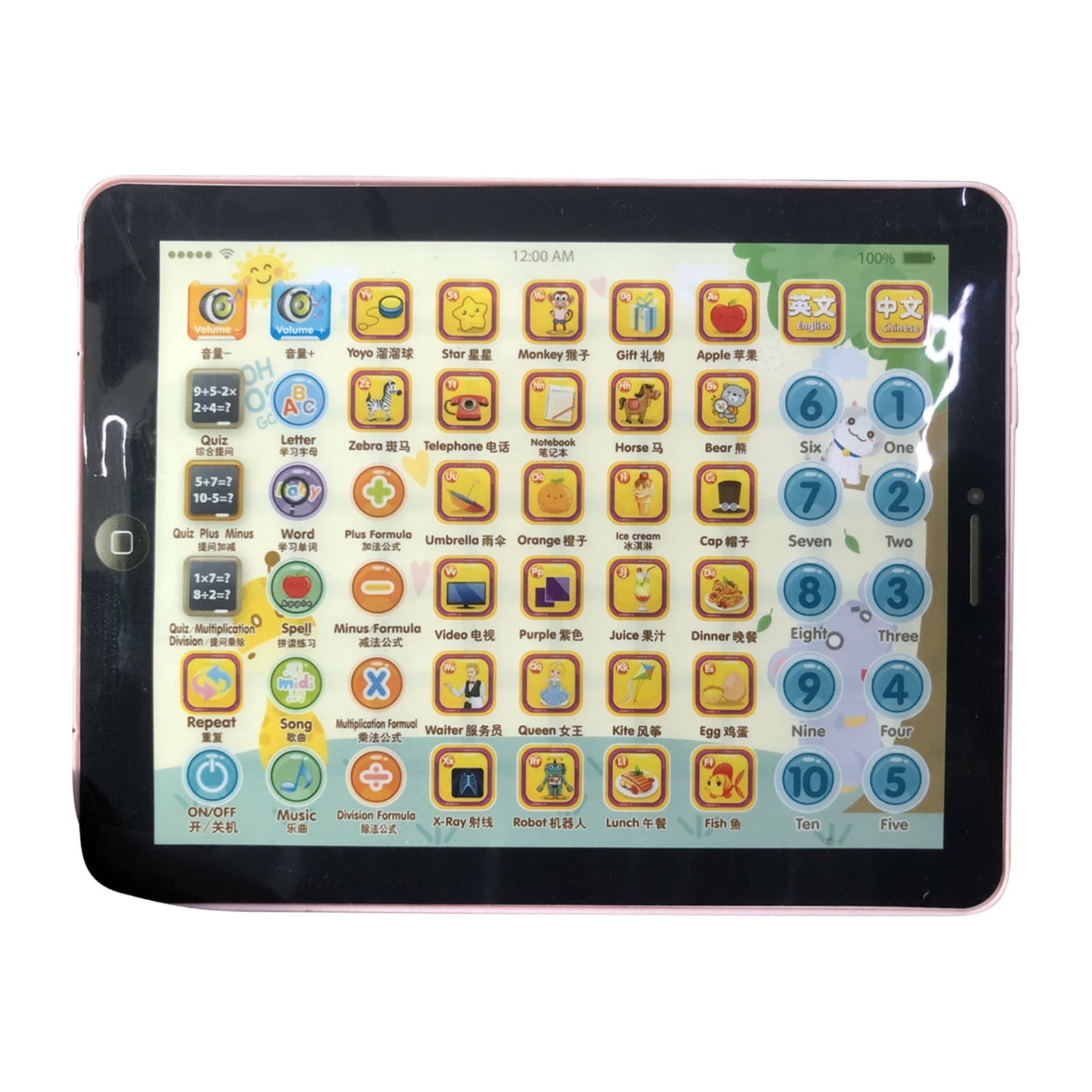 Children's Educational Learning Tablet Bilingual Chinese English Early ...