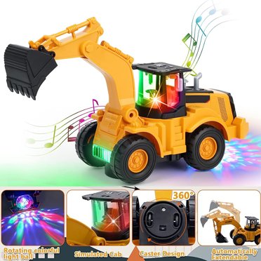 4pcs Engineering Vehicle Model Press Sliding Car Excavator Bulldozer ...